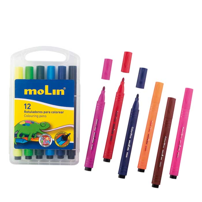 Marcadores escolares Molin triangulares punta gruesa – Vivian